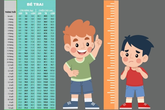 Cân nặng chiều cao bé trai theo tuổi và cách giúp bé cao lớn đạt chuẩn